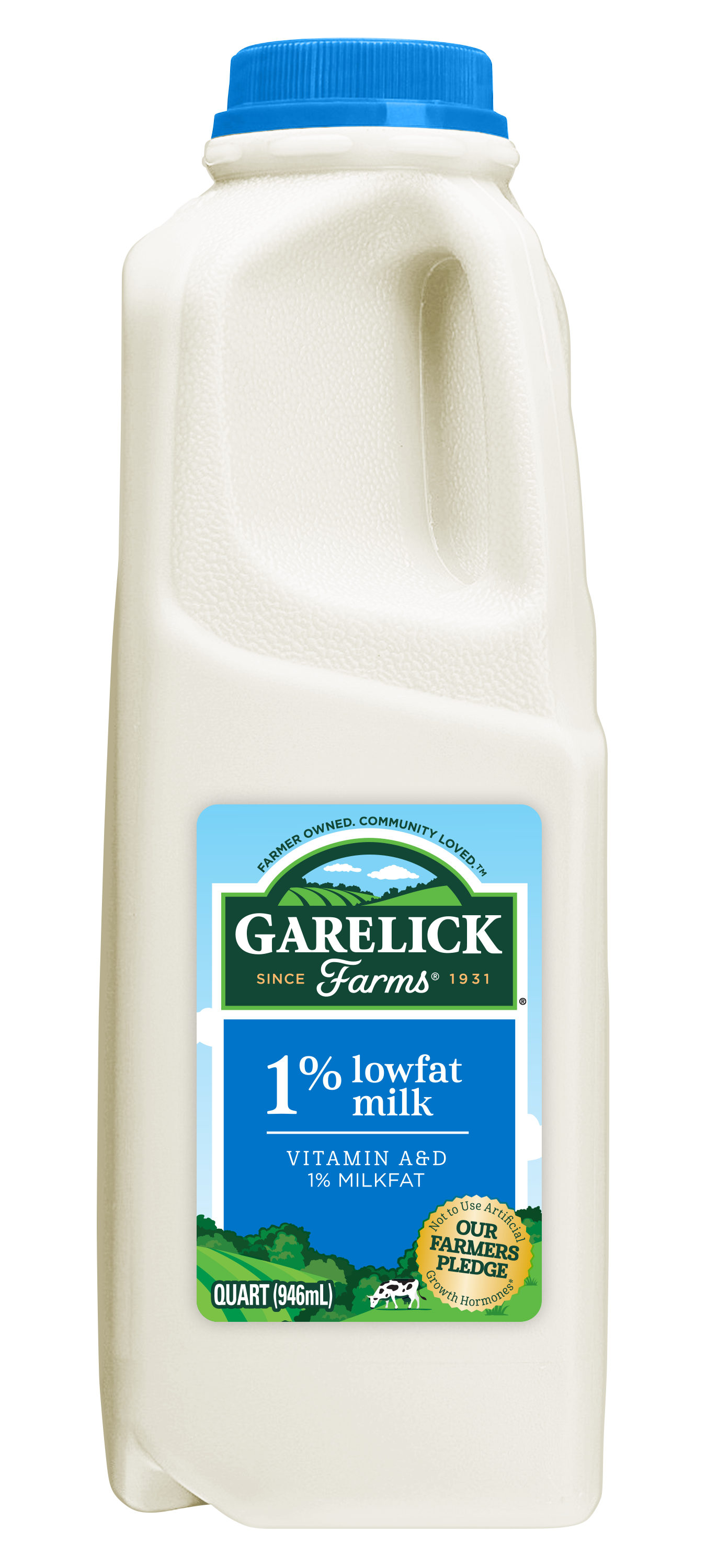1% Lowfat Milk Plastic Quart - Garelick Farms®